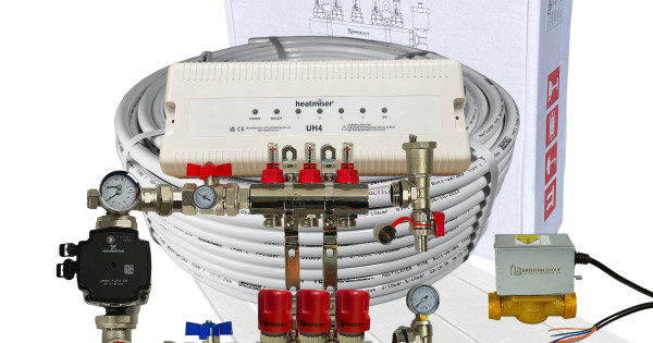 Three Zones - Overlay Heavy Board Underfloor Heating Kit (Pipes @ 150cc)